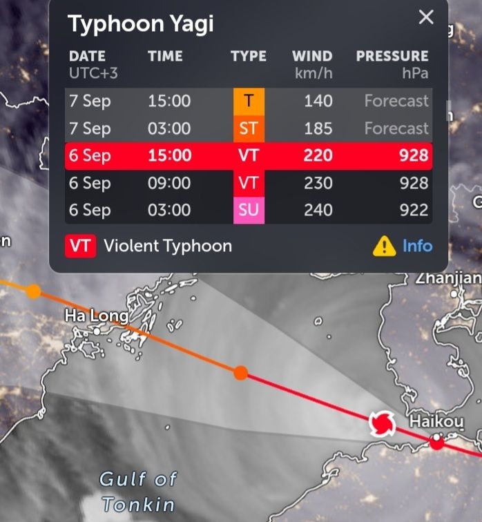 טייפון Yagi שרשור #3 - Weather2day